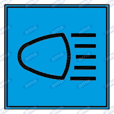 Blue High Beams Warning Light - Square