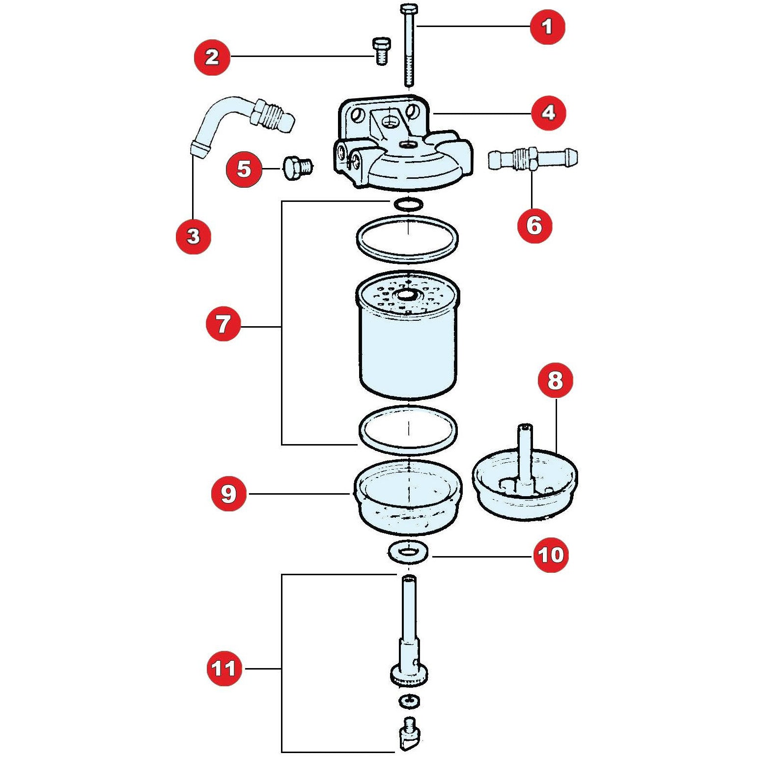 Rubber Washer for Complete Fuel Filters - CAV Type